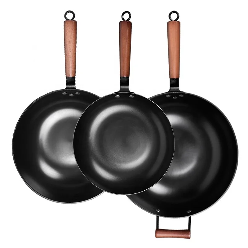 Optional Sizes Nitriding Light Weight Cast Iron Fry Pan Non-stick Rust ...