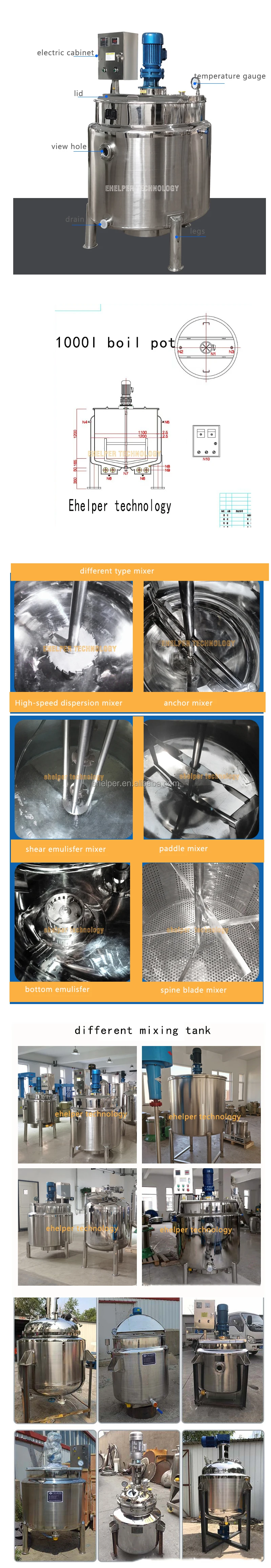 1000L Stainless Steel Boil tank with Mixer Heating Boiling Pot| Alibaba.com