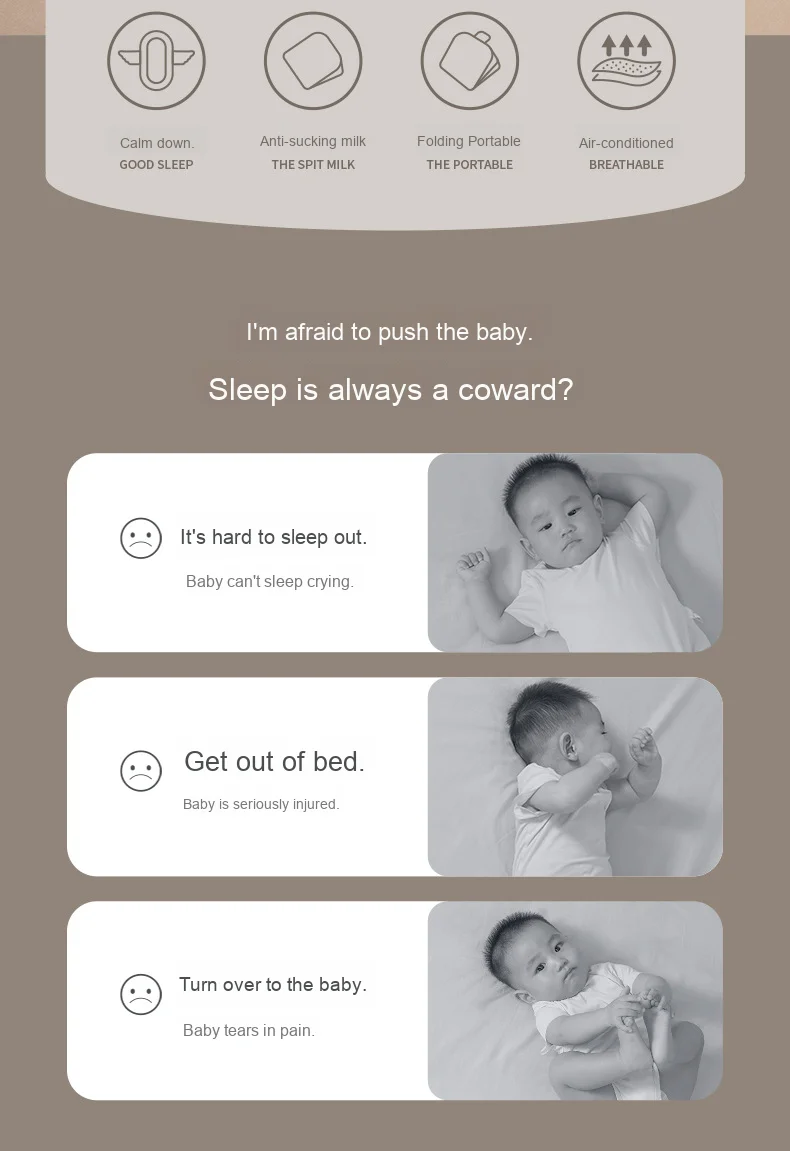 Newborn Baby Anti-Jump Floor-Standing Wake-Up Sleeping Pad Spitting ...