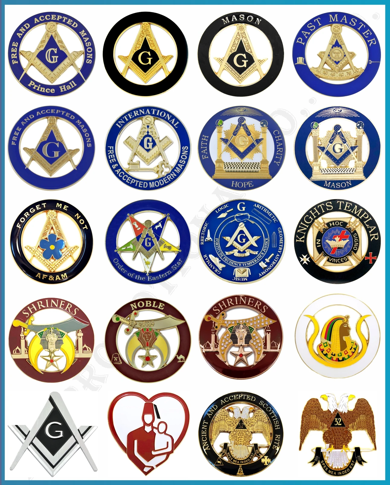 Mason Auto Emblem Masonic Car Badges With Adhesive Backing - Buy Car ...