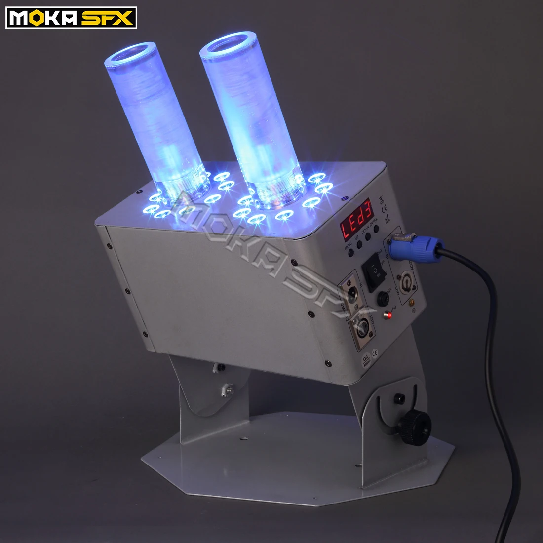 Stage Strong Effect LED Co2 Jet Machine 18x 3W RGB Double Heads Smoke ...