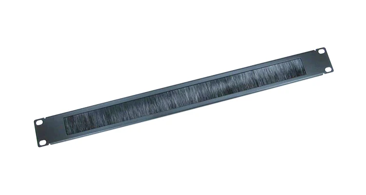 19" 1U Black Rack Mount Patch Network Panel Cable Entry Brush Plate ...