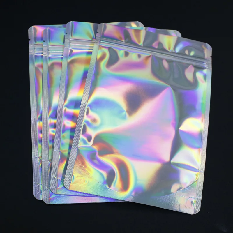 Resealable Plastic Holographic Foil Pouch Mylar Ziplock Bags Buy