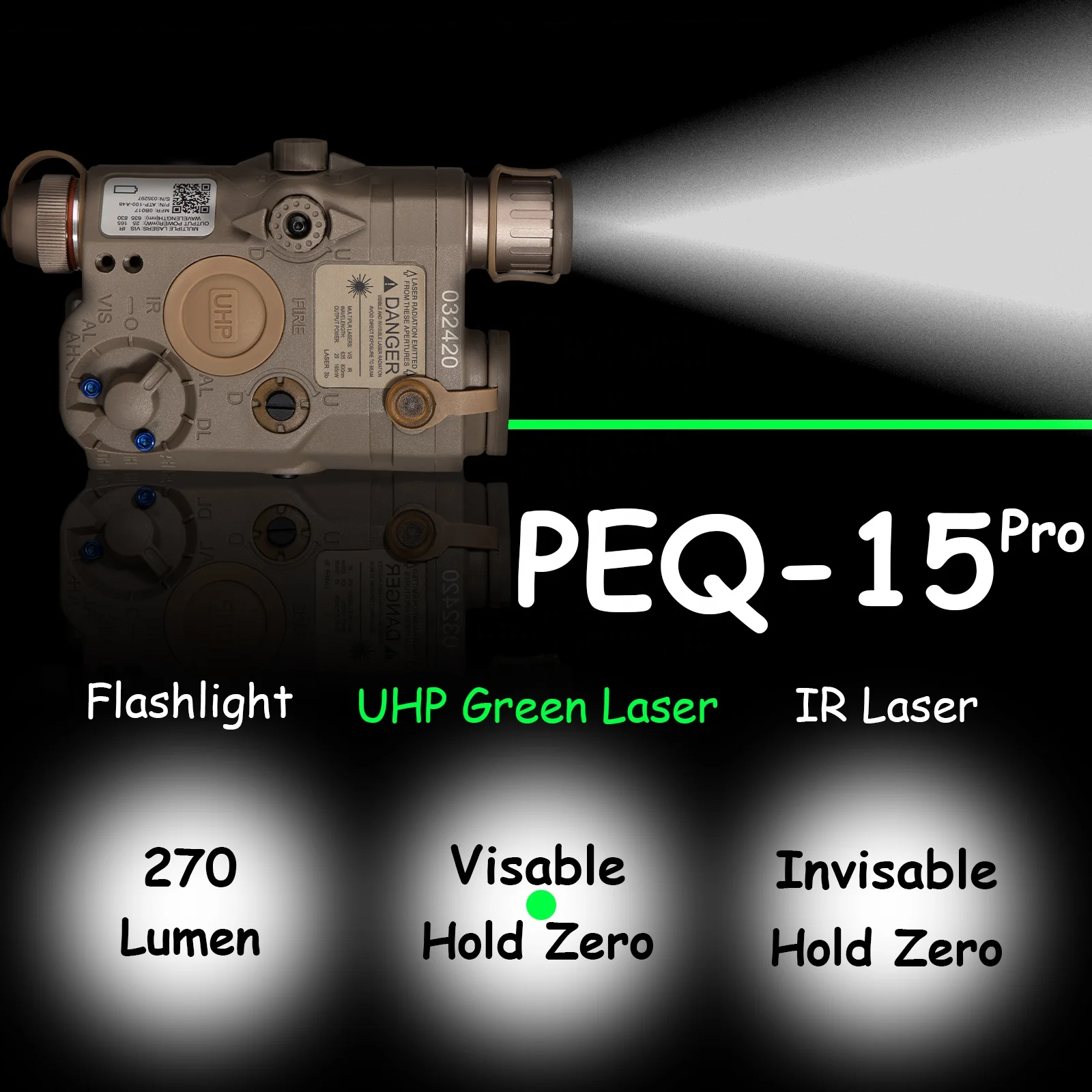 Actionunion Multi-function Flashlight Tactical La5 Peq 15 Laser Light ...