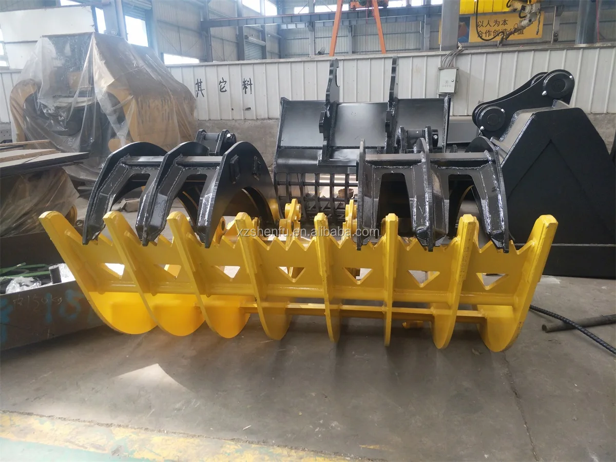 Tree Branch Clamp Root Rake Grapple for 20 Tons Excavator