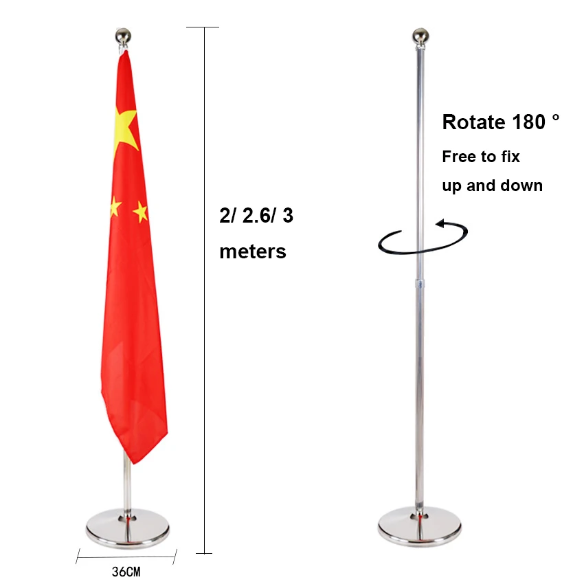 Customized Indoor Standing Floor Office Flags with Base Flagpole