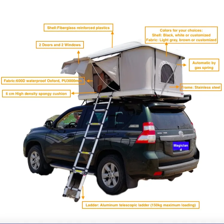 Outdoor Adventure 4wd Camping Fiberglass Car Roof Top Tent