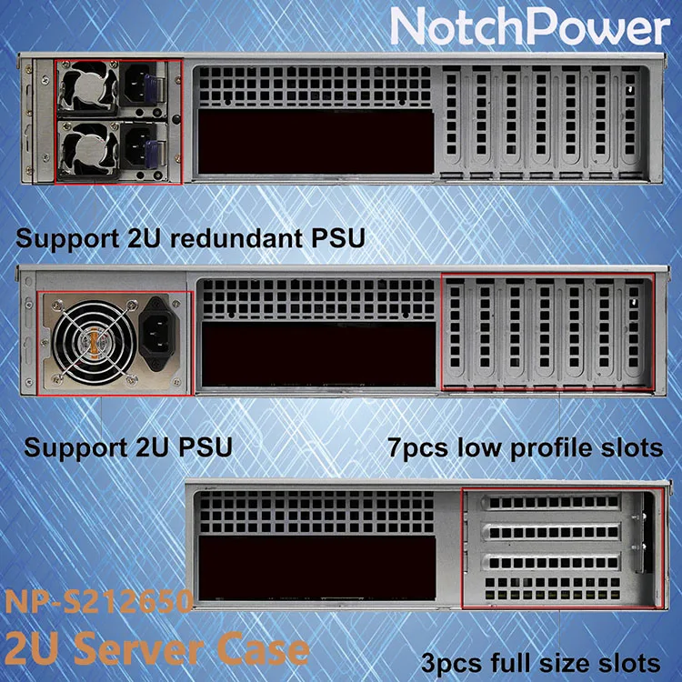 2U Hot Swap Server Case for NAS - SAS or SATA Backplanes