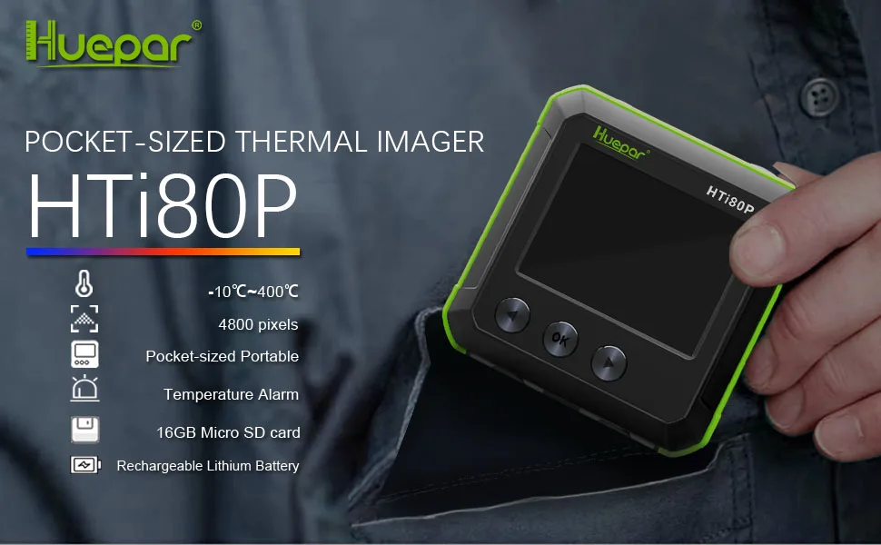 Huepar HTi80P Thermal Imaging Camera - Track Temperatures from 14°F to ...