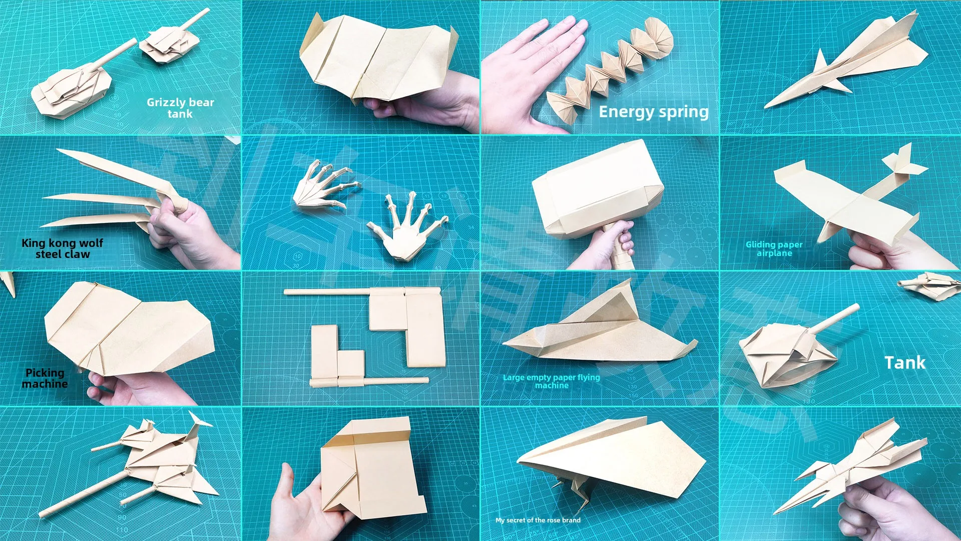 Handmade Kraft Paper Airplane Gun Flower Ball Origami Wrapping Paper ...