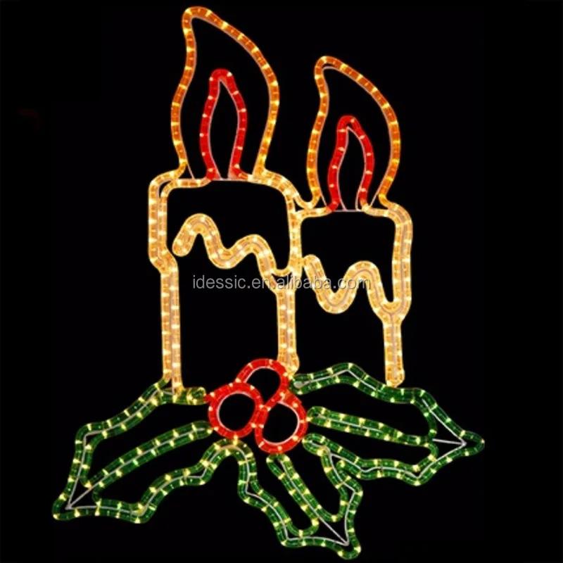 Outdoor 3d Lighted Rope Light Sculpture Menorah Hanukkah Christmas ...