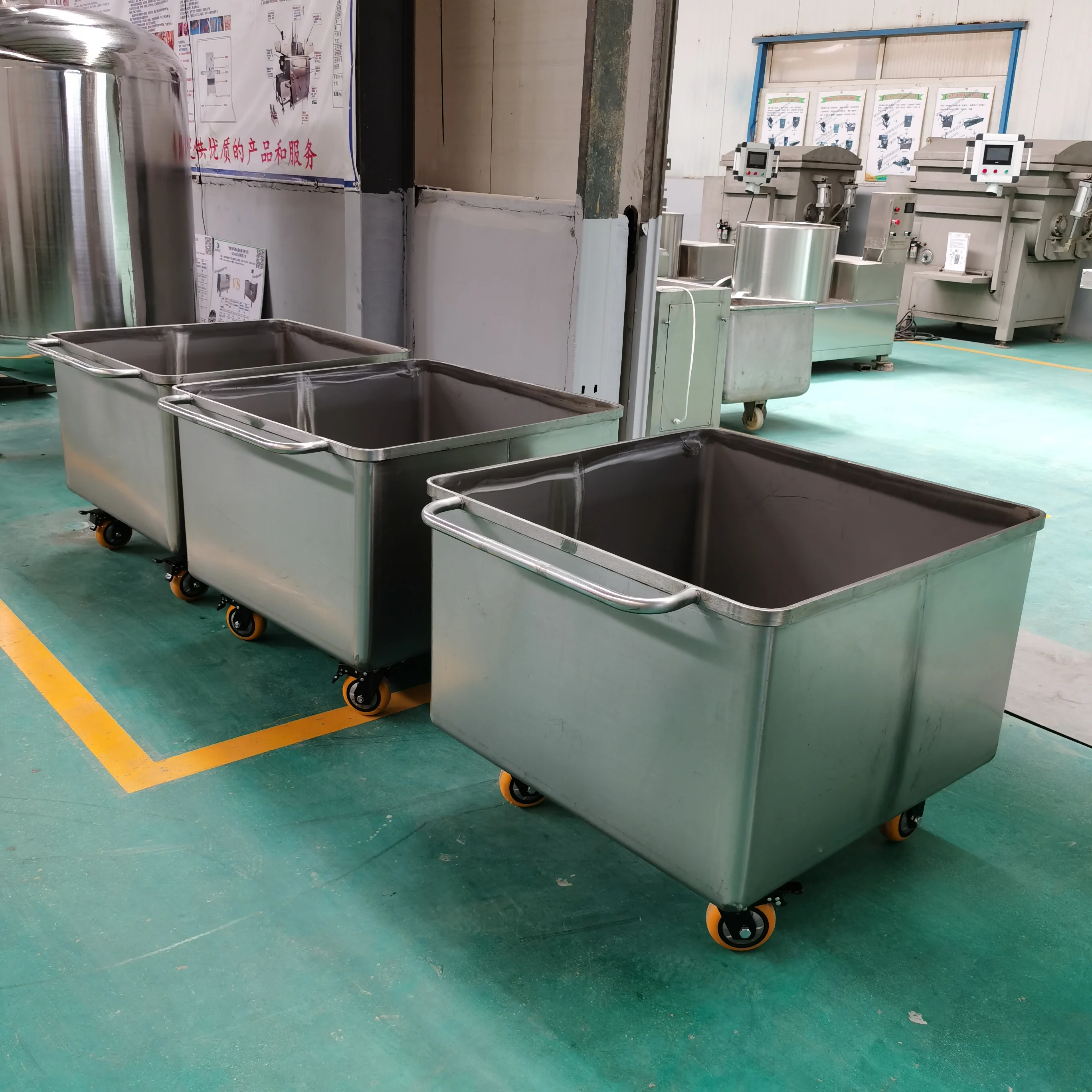 200l Meat Bins Meat Trolley Bin Food Meat Bucket Trolley Cart