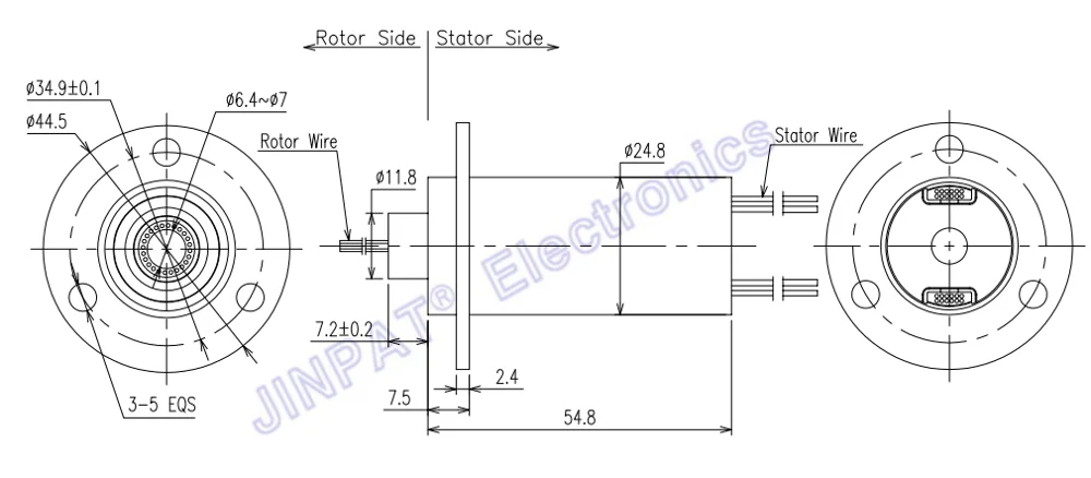 24-Circuit Low Friction Capsule Slip Ring Electrical Connector - OEM