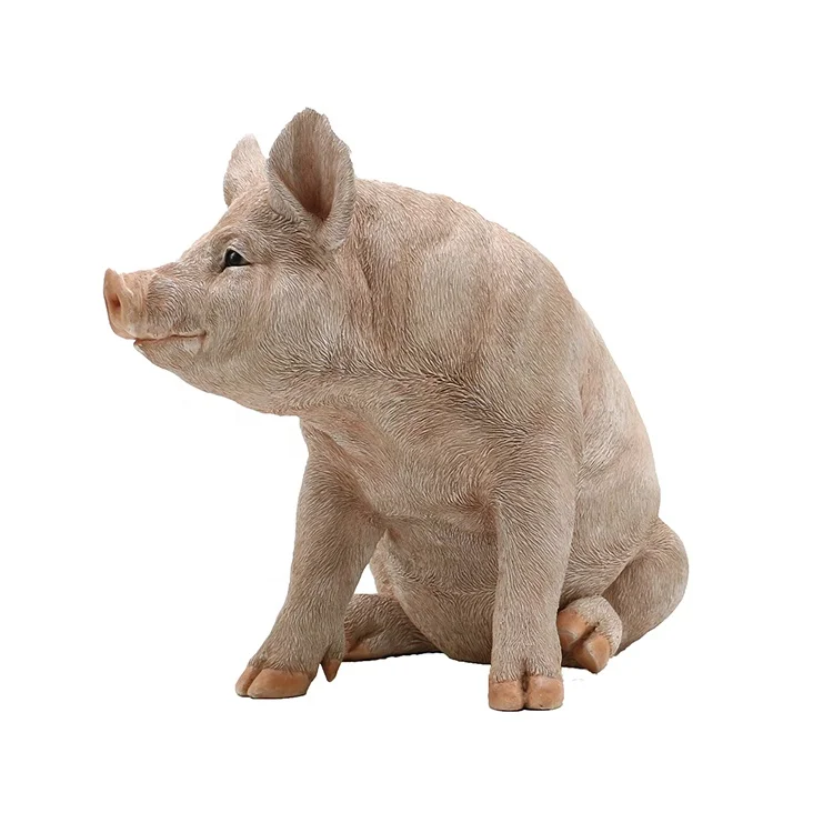 Custom Realistic Garden Statue - Life Size Pig Sculpture