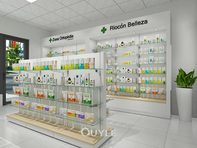Customized New Medical Store Pharmacy Counter Display Furniture Design ...