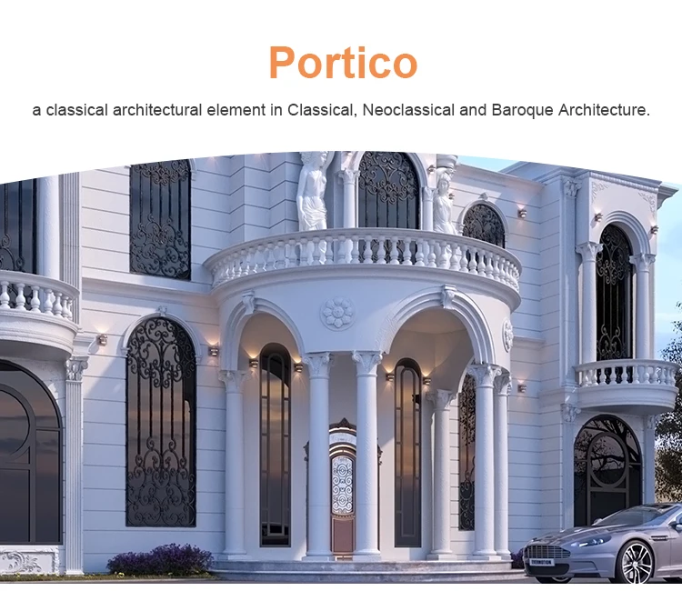 Customized Boutique Design Villa Project Round Marble Columns for Sale