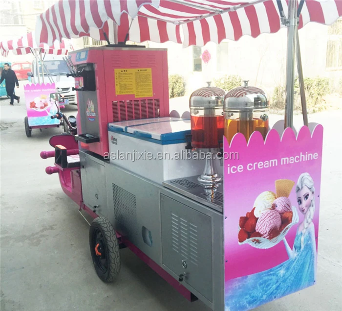Convenient Mobile 3 Flavors Ice Cream Electric Vending Bike With ...