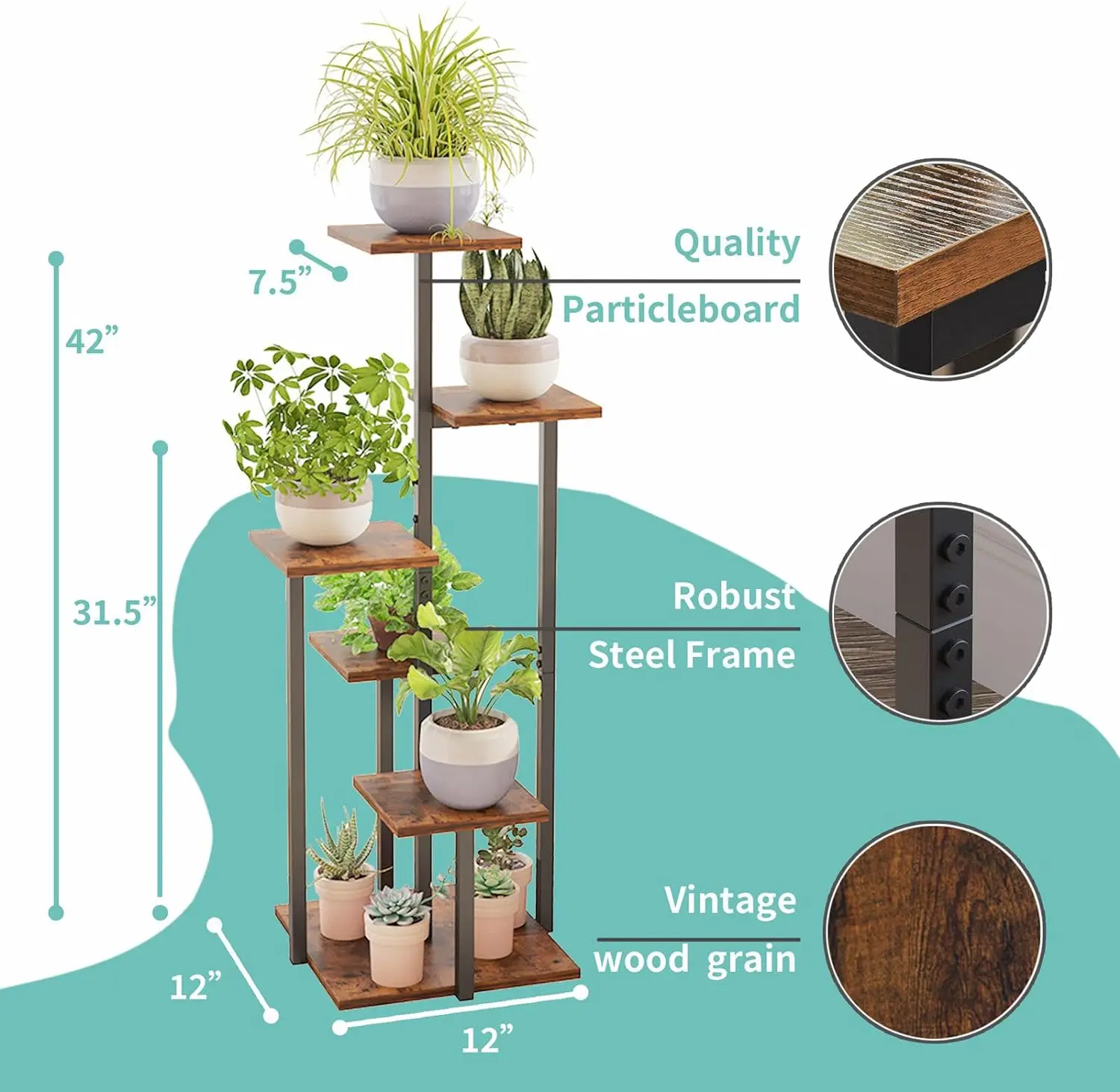 Staggered Design Corner Upgrade Greenery Habitat Corner Flower Stand ...
