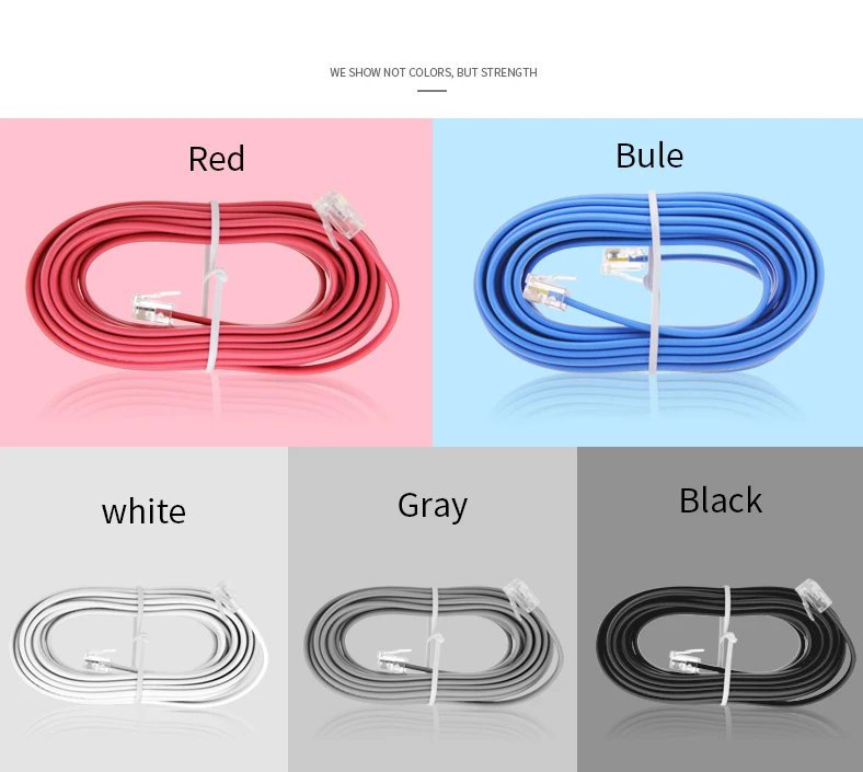 Black Color 4p4c Rj9 Rj11 Rj22 Male To Male Spiral Telephone Cable ...