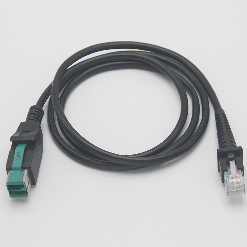 Customized 12v Powered Usb To Rj45 Rj50 Cable Pos System Scanner ...