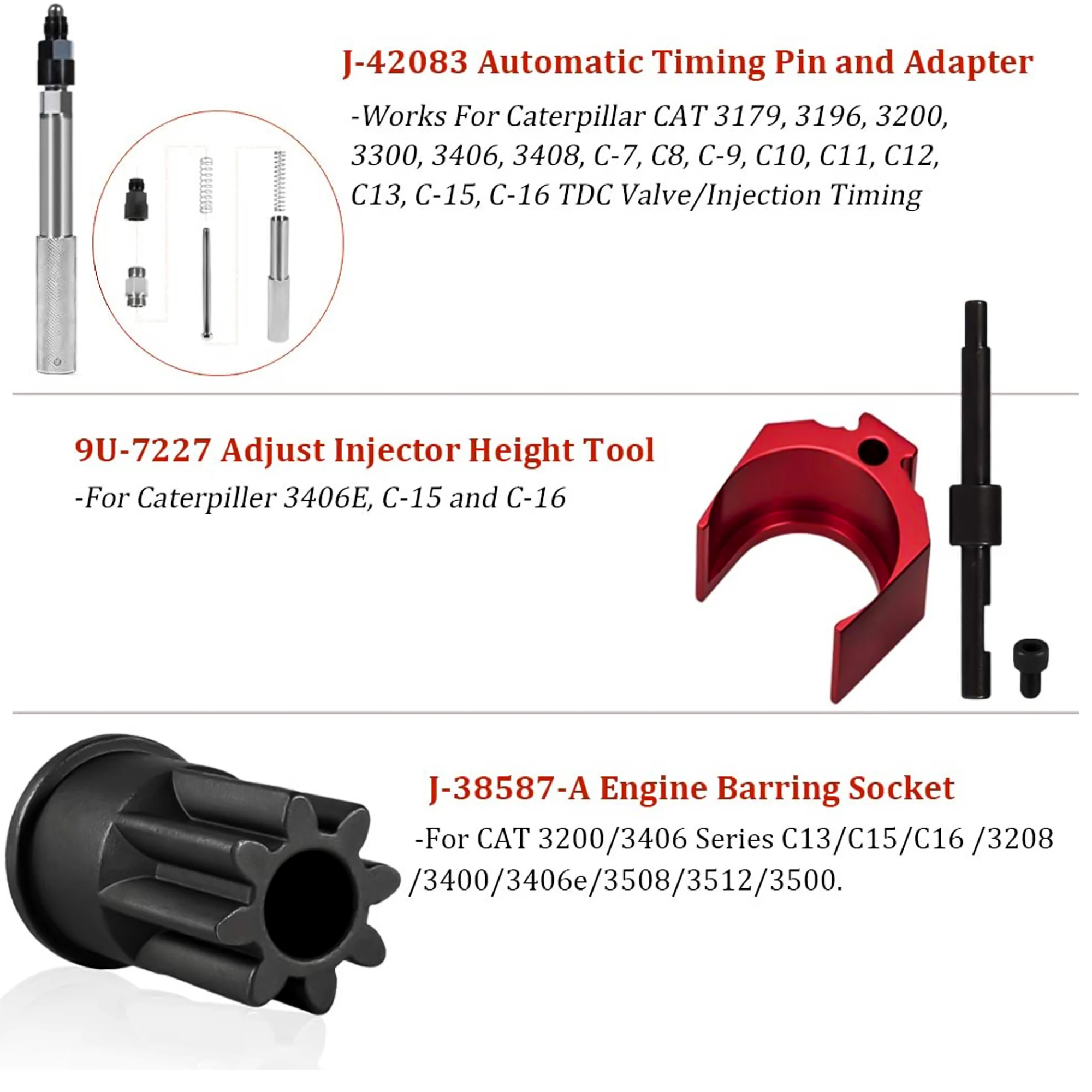 For Caterpillar 3406e,C-15,C-16 Tdc Valve 9u-7227 Injector Height ...