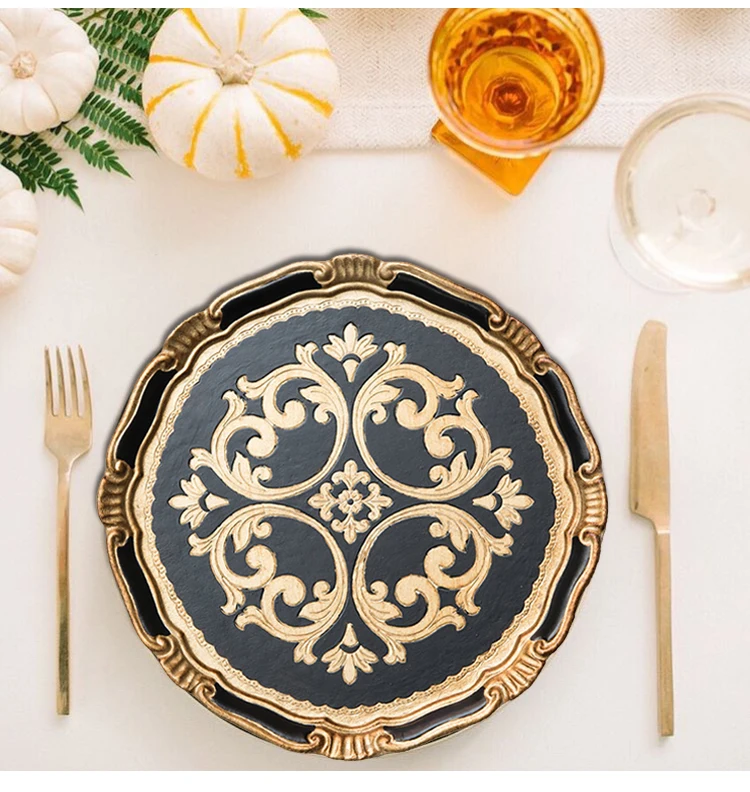 Wholesale Wood Wedding Underplates - Black & Creative