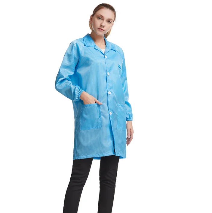Disposable White Color Cleanroom Working Garment ESD Smock