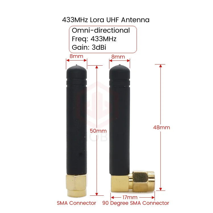 Omni Directional External Rubber 433mhz Lora Antenna Sma Wireless ...