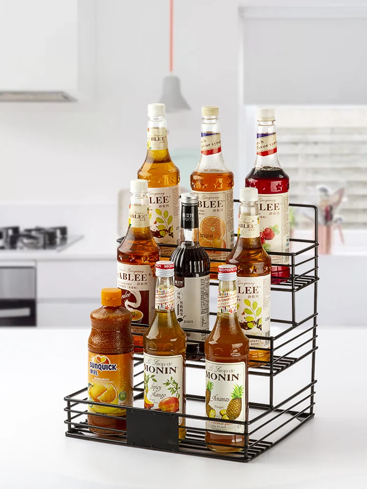 Factory Direct Sale Wrought Iron Jam Bottle Wine Bottle Display Storage ...
