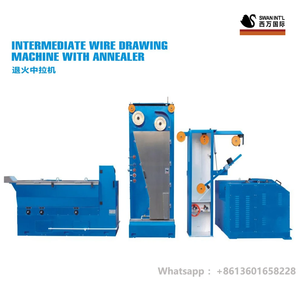 17d Medium Copper Wire Drawing With Annealing Machine,650 Basket Coiler ...
