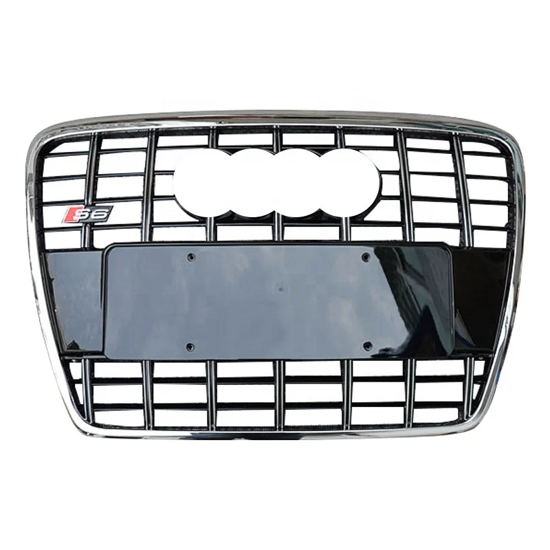 Front Bumper Grille For Audi A6 S6 C6 A6l Change To Rs6 Chrome Black ...