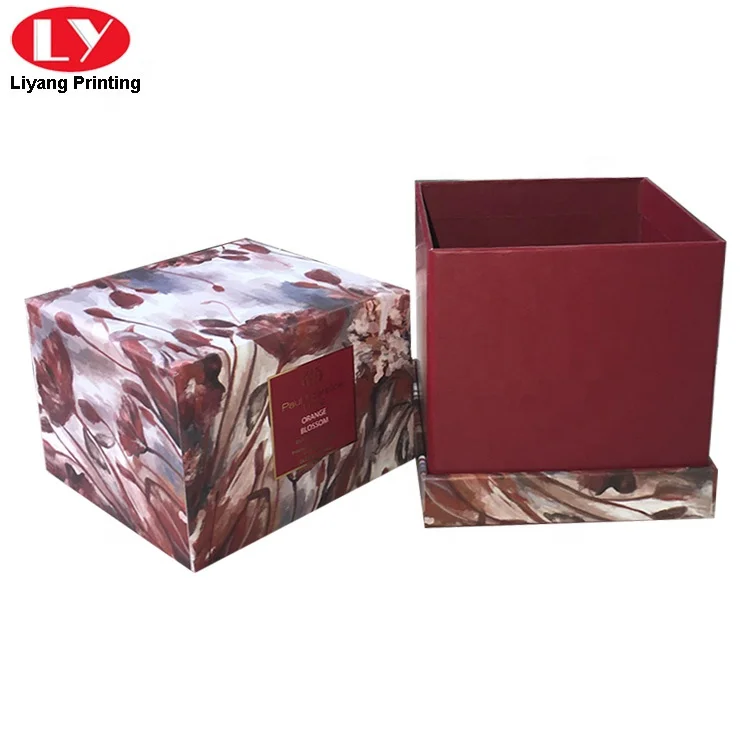 Printed Colorful Luxury Candle Set Square Tumbler Candle Box For Candle ...