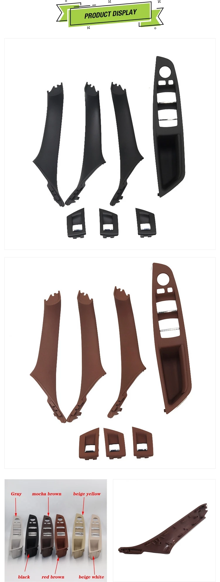 LHD Car Inner Door Lever Pull Handle Set for BMW 5 Serie F10 F11 F18 ...