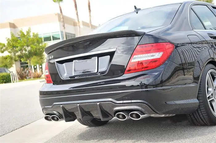 W204 Carbon Fiber Rear Trunk Ducktail Spoiler for Mercedes Benz C Class ...