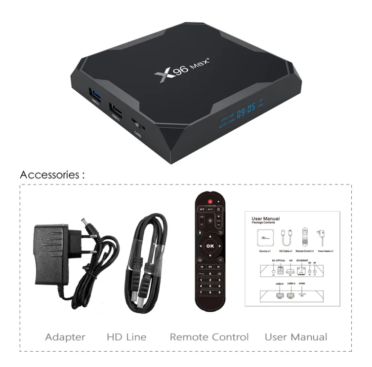 تحديث X96 ماكس + Amlogic S905x3 شرائح الروبوت 9.0 4 جيجابايت 32 جيجابايت 5g واي فاي تي في بوكس ...