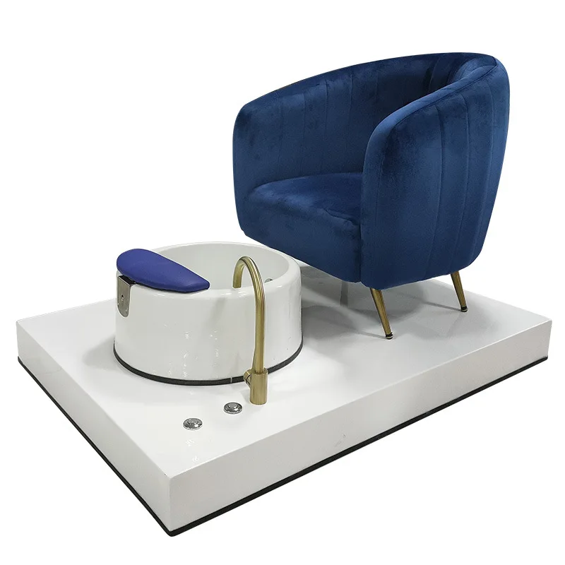 Simple Design Blue Pedicure Chair Nail Technician Chair Nail Salon ...