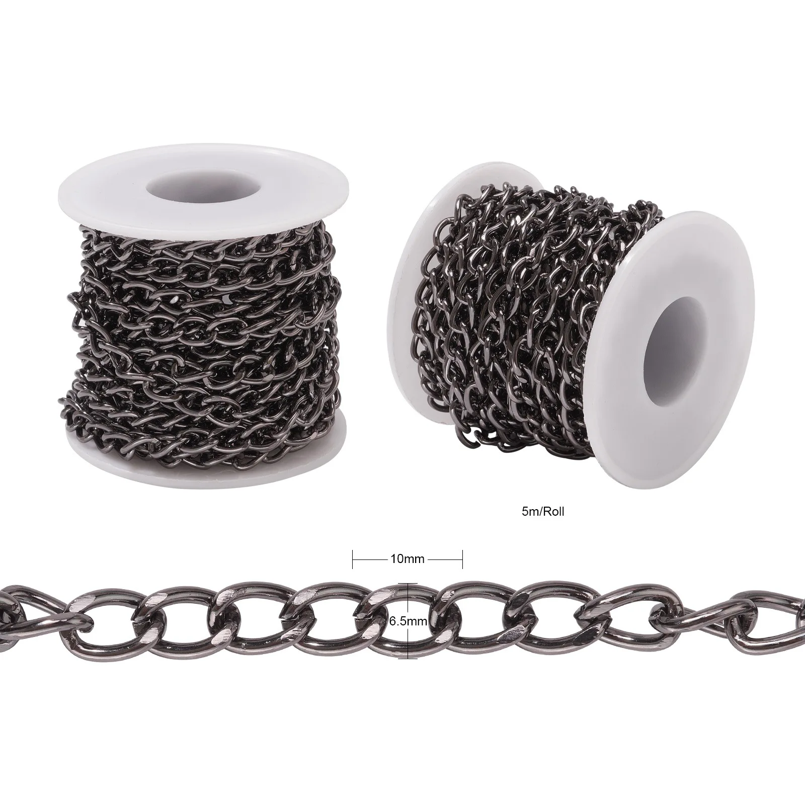 Hobbyworker 10mm High Quality 5m/roll With Black Aluminum Chain For Diy ...