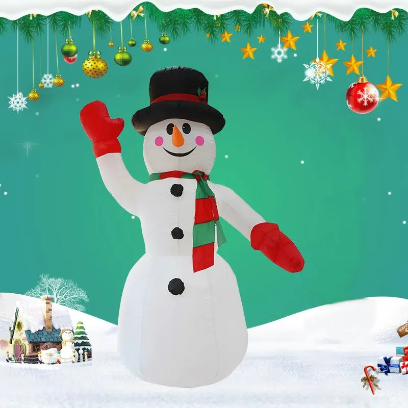 8ft Lighted Christmas Inflatables Huge Snowman With Hat Self Inflate ...