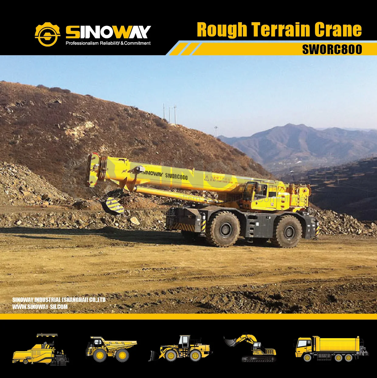 60 Ton RT Crane for Sale - SINOWAY 4x4 Hydraulic Truck Crane