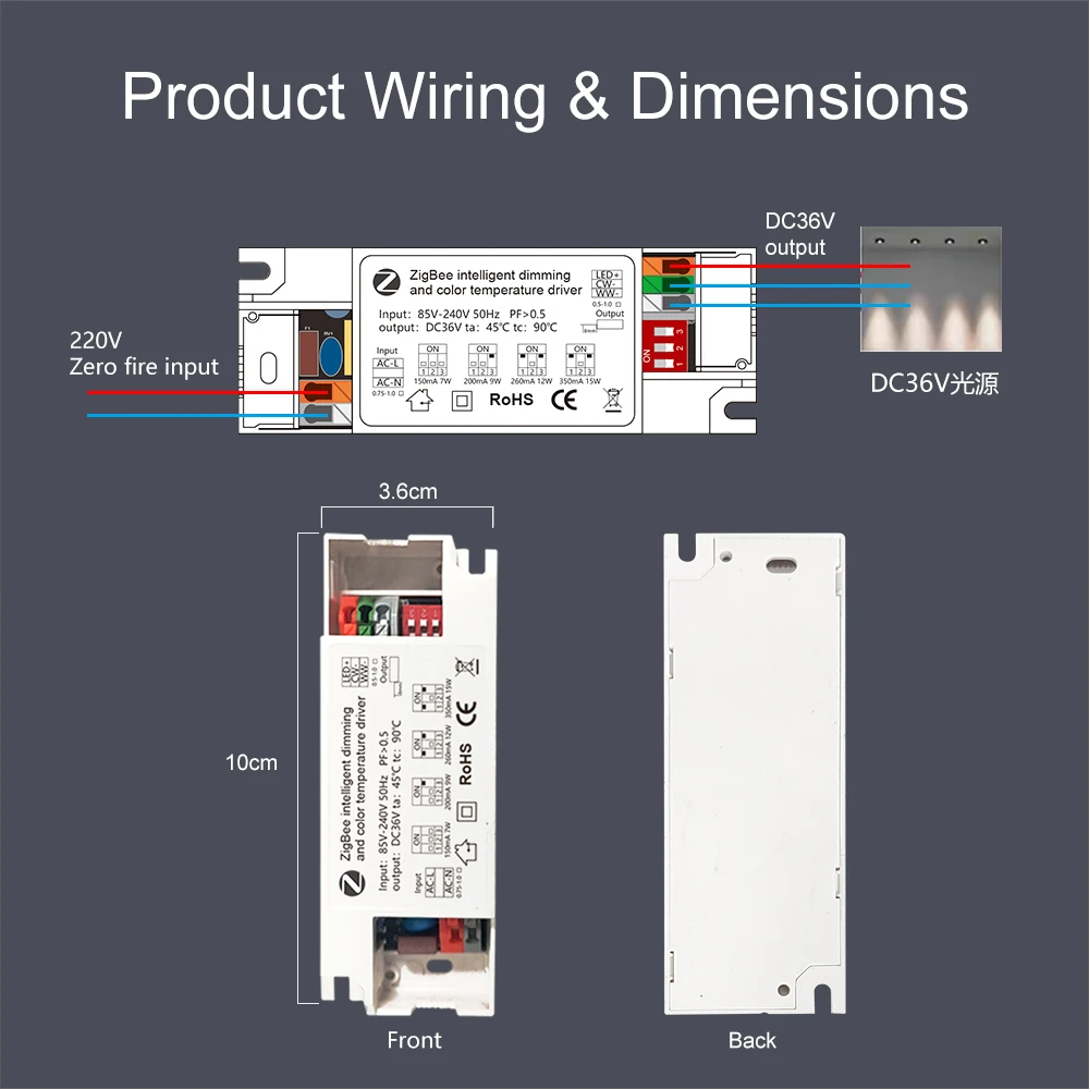 2022 Smart Home Zigbee Intelligent Dimming & Color Matching Driver
