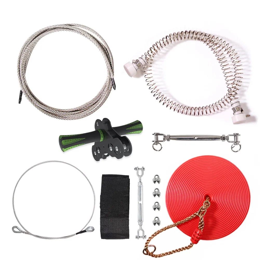 Eastommy 100 Feet Zip Line Kit With Stainless Steel Spring Brake And ...