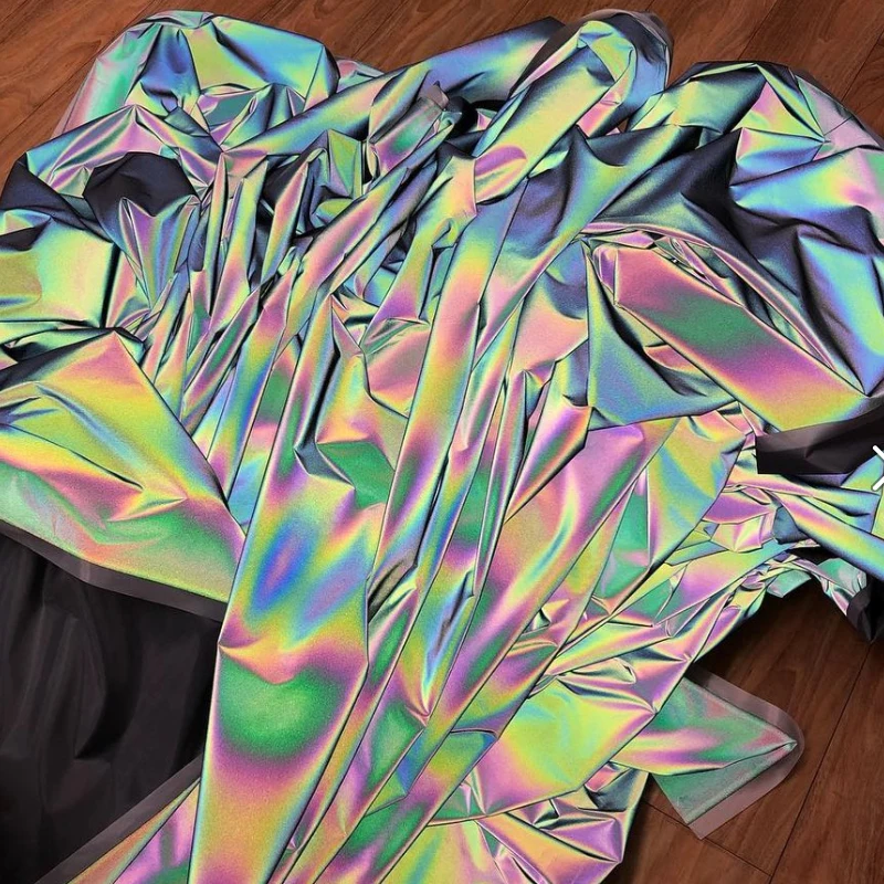 Soft Clean 100% Polyester Recycled Reflective Fabric Color Grey Retro ...