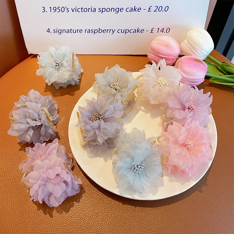 Sayoung Kids Hair Accessories Elegant Hawaiian Flower Hair Claw Clips ...