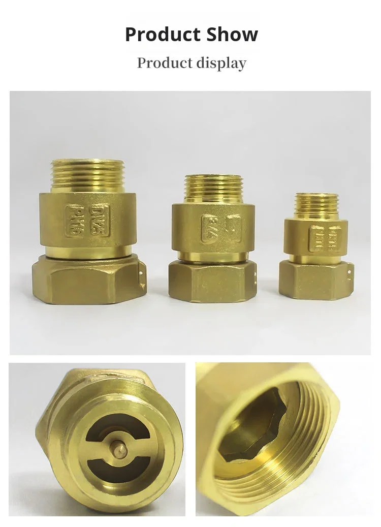 Pre-Water Meter Copper Check Valve 3/4" Union Reducer Check Valve Anti ...