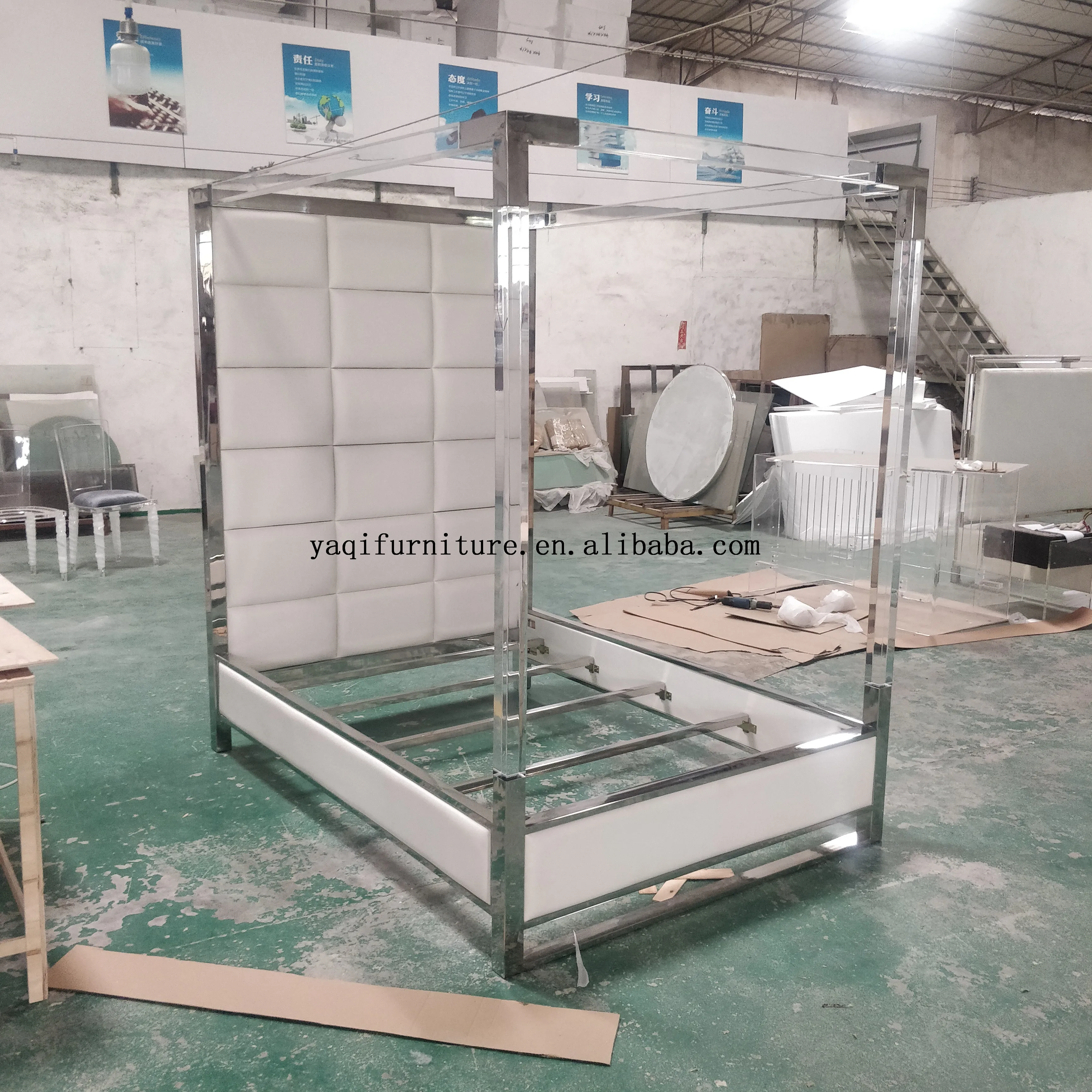 Modern Acrylic Bed Frame - Stylish & Customizable Furniture