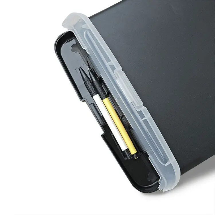 Black Plastic A4 Form Storage Box Case Clipboard Suitable For Documents ...