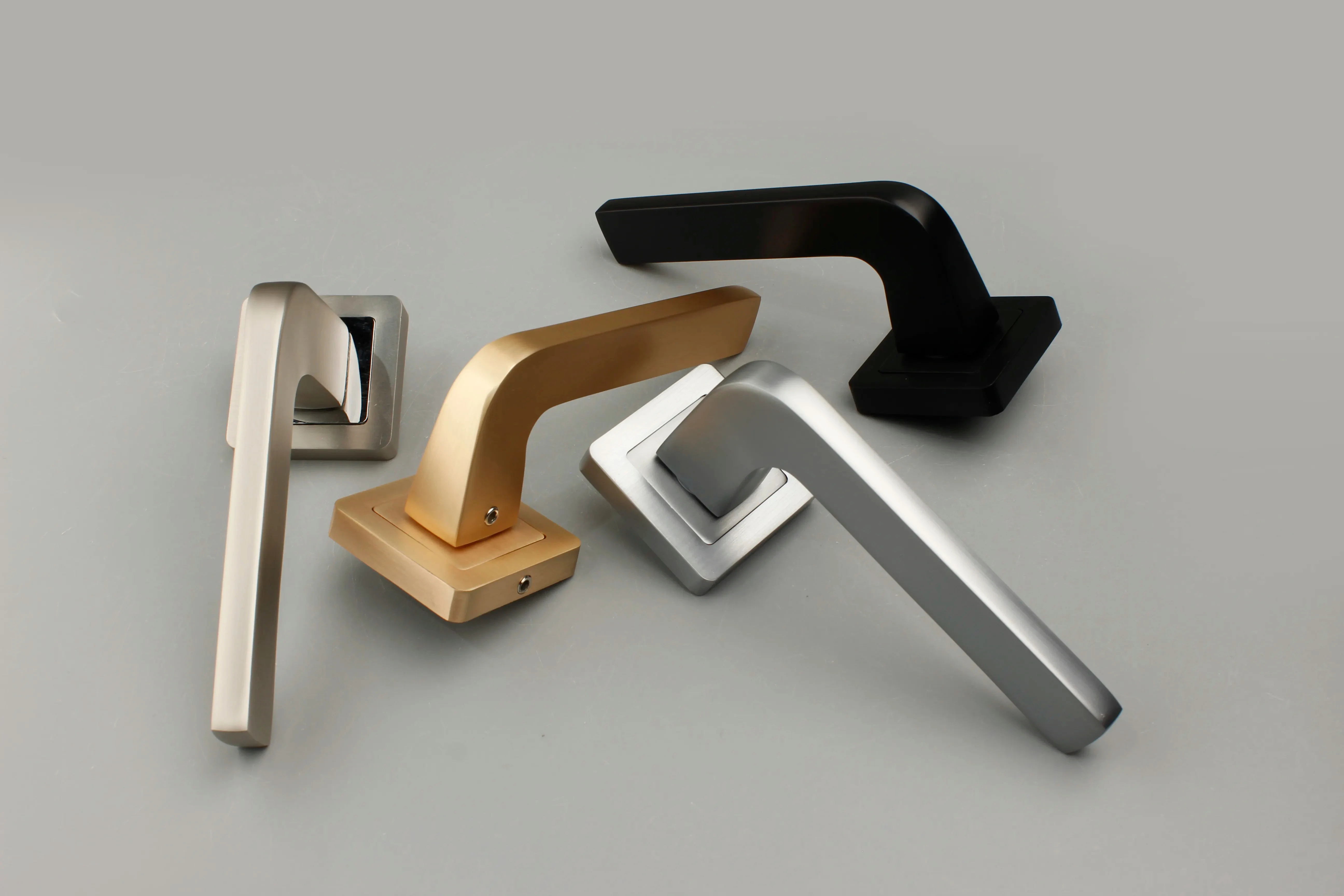 Aluminum Alloy Door Handles Modern Zinc Alloy Design Gold Black Color ...