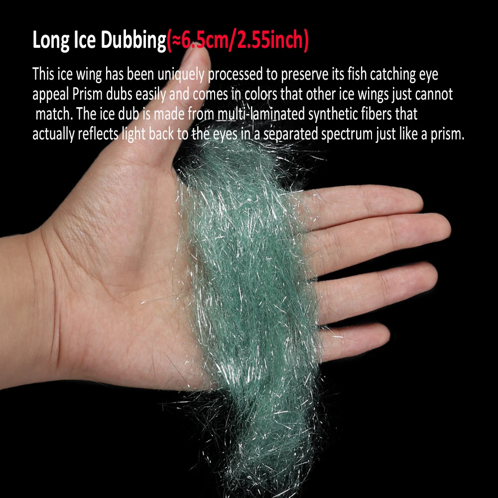 6.5cm Ice Dub Long Fly Tying Dubbing Materials Synthetic Sparkle Fibers ...