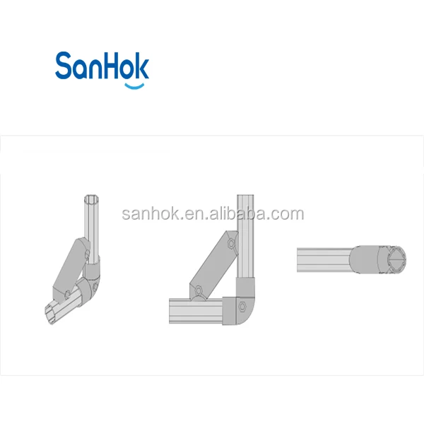Aluminum Parallel Fixed Joints Lean Pipe Connector Fitting - Modular ...