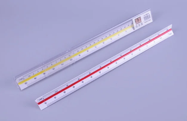 Trigonometric Ruler 30cm - Three Edge Triangle Scale